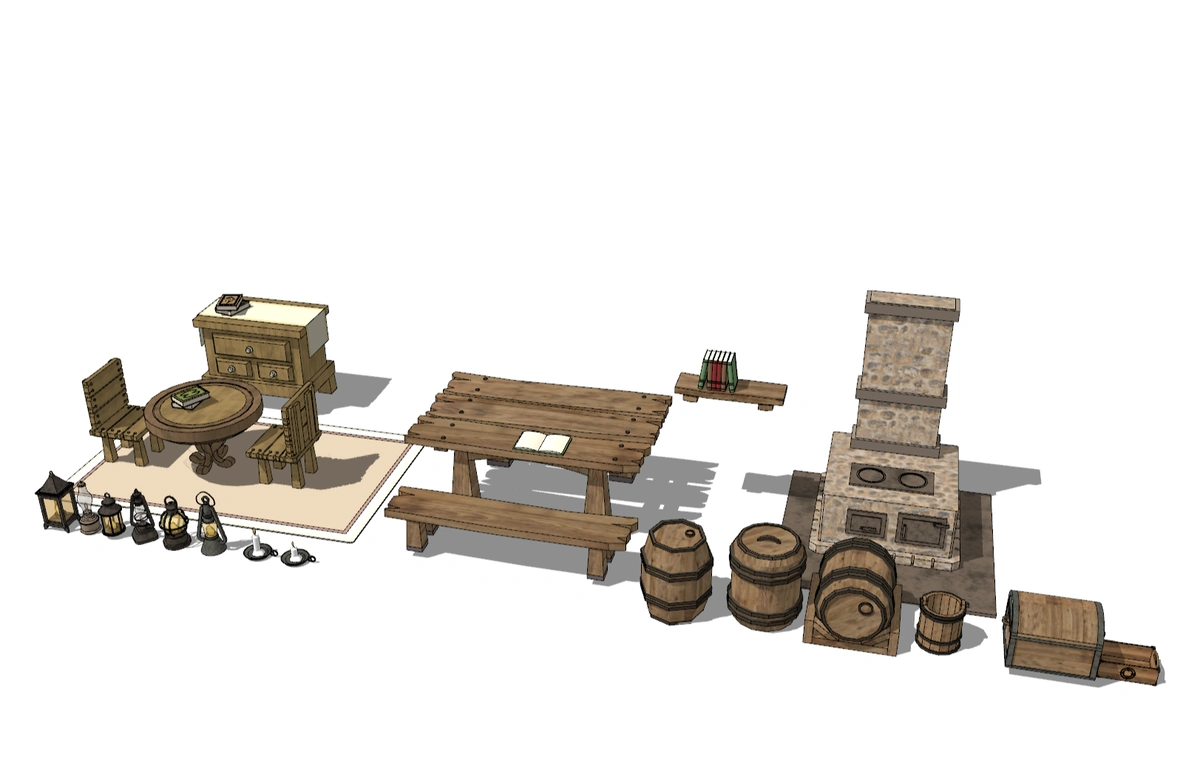 Medieval Indoor Props Set