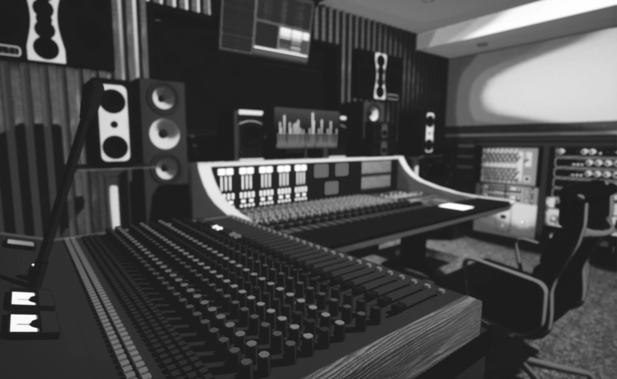 Background of the recording studio sketch-up