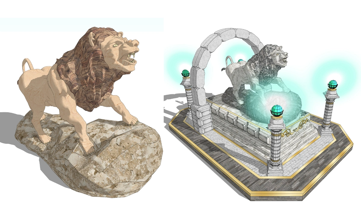 [Animal statue] Lion + v2508