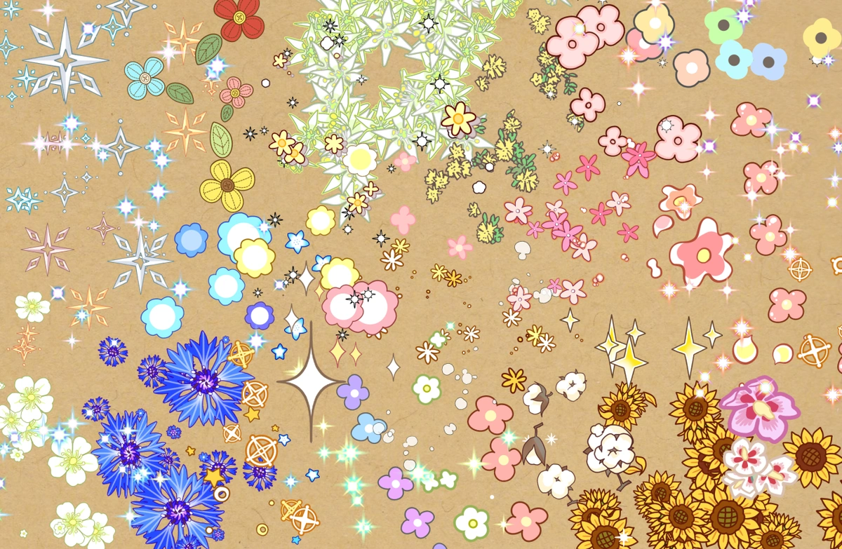 Flowers & Sparkles (30 Types)