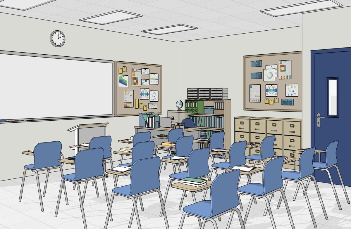 High School Classroom Cartoon
