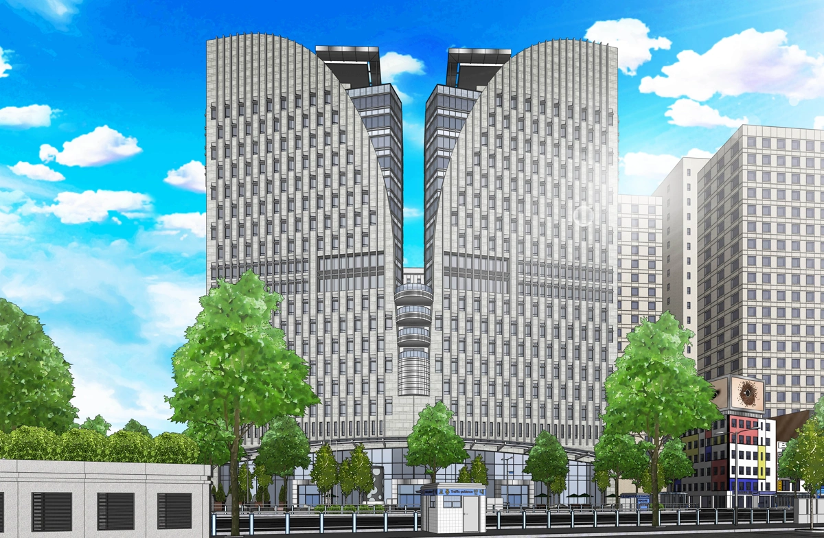 [Downtown Street #05] Large building + Street proximity.