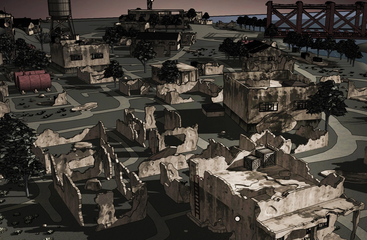 War Trench Structure Combat Background and Ruins Background