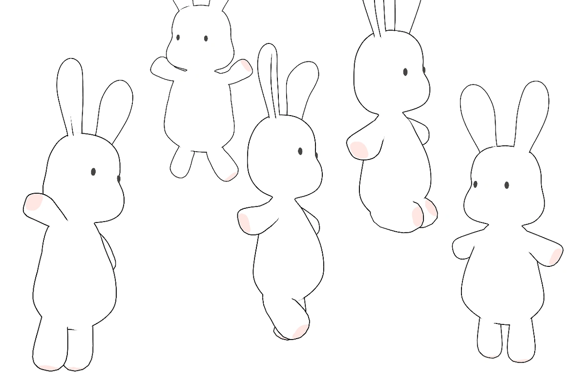 3D movable rabbit doll