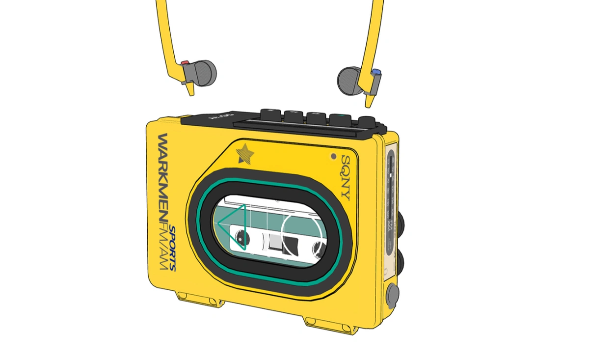 Cassette player with line