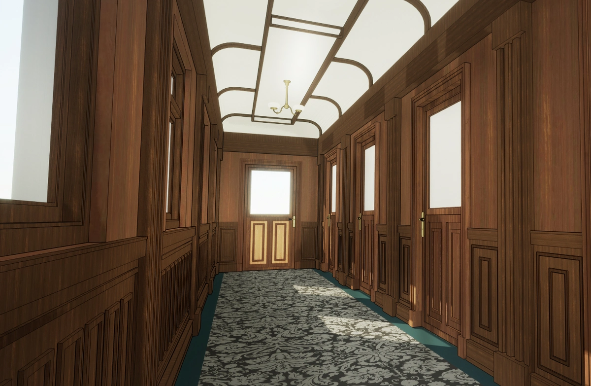 a train-room corridor