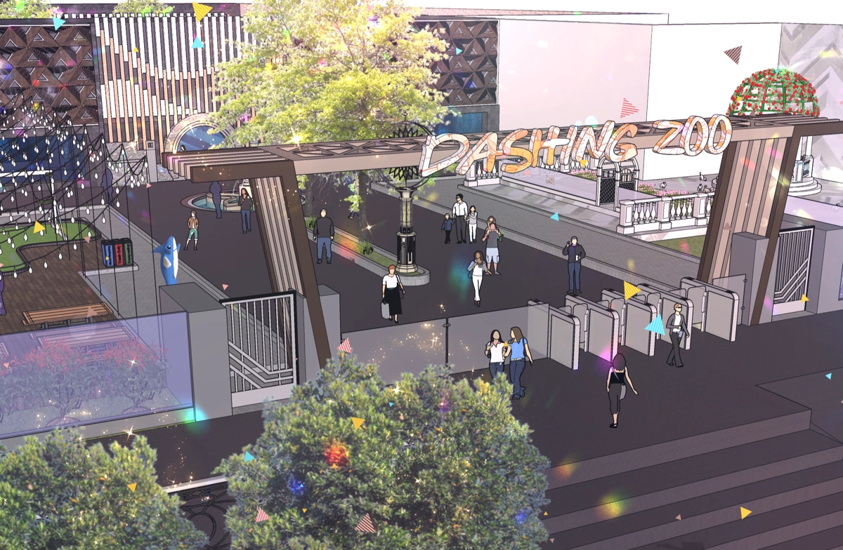 ZOO with 12Animals & 2FoodCourt & Big Pavillion