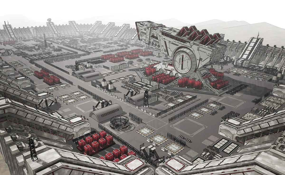 SF External Base and Combat Space & Corridor Space Sketchup Set