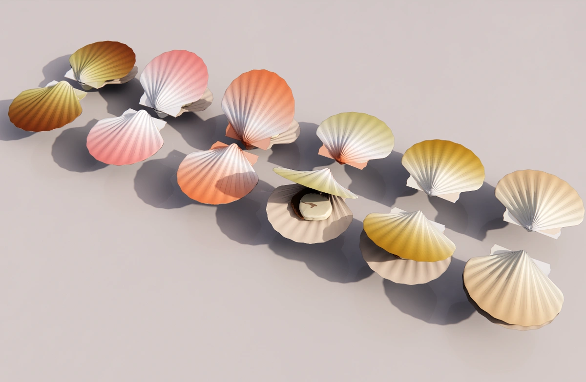 Rainbow Scallops (3D Illustrated Style)