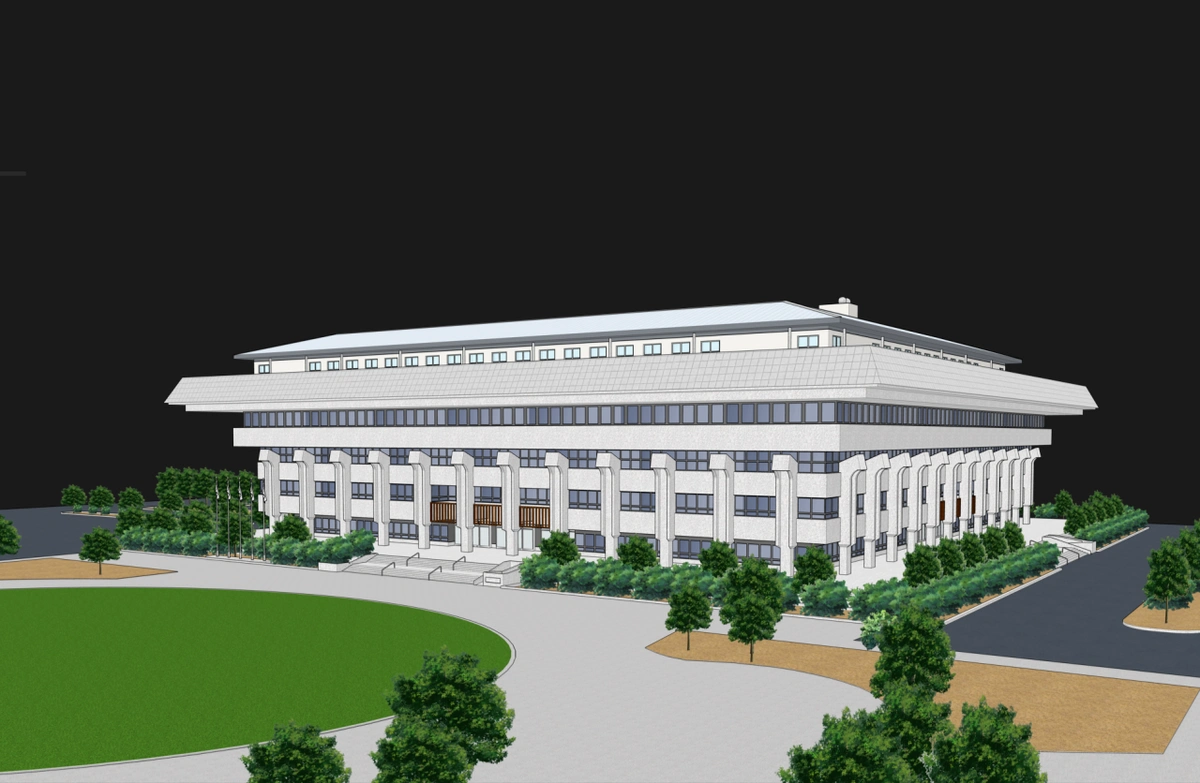 Exterior of a city hall building