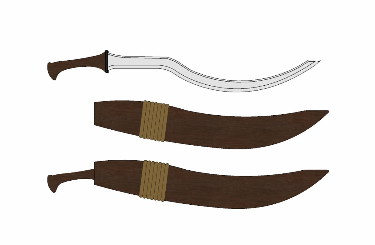 3D Weapon - Sapara (Medium Near East Sword, Knife)