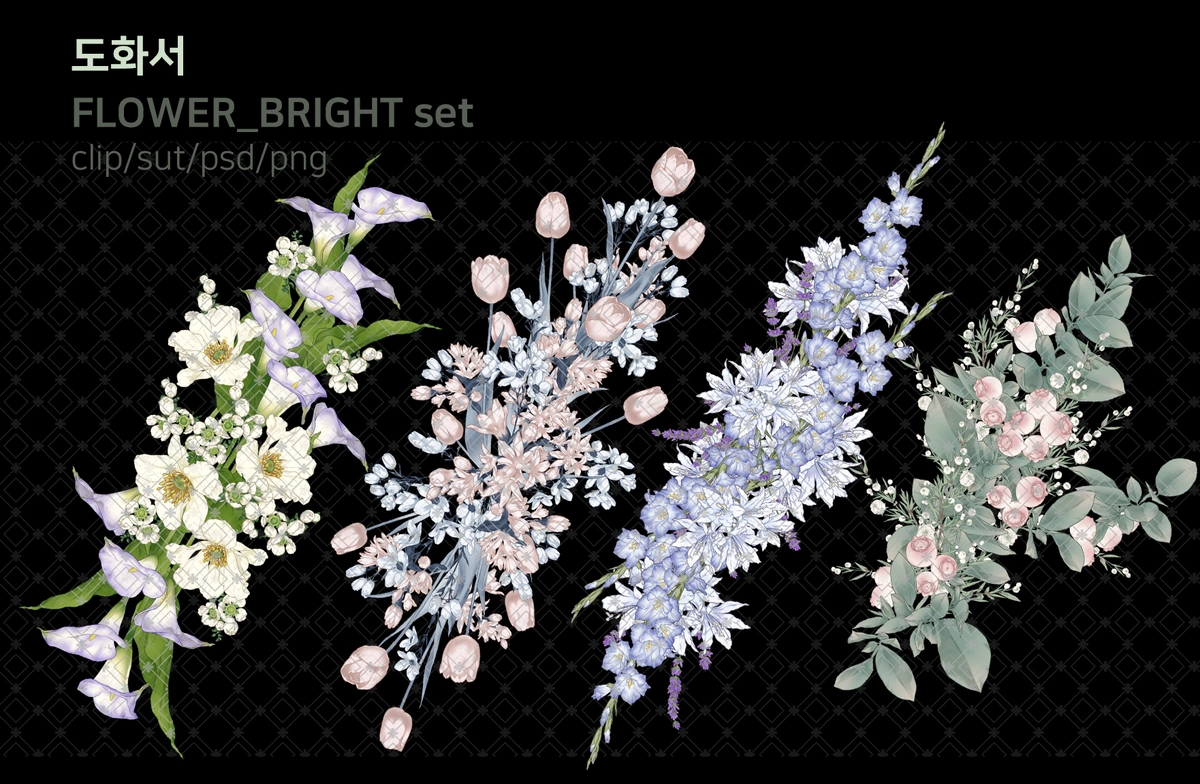 Flower decoration of the drawing book, BRIGHT SET