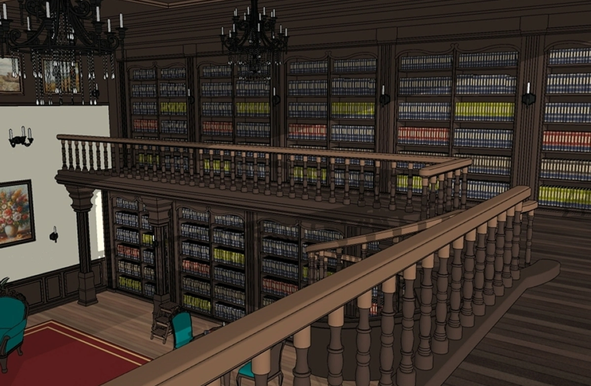 Antique 2-Story Library