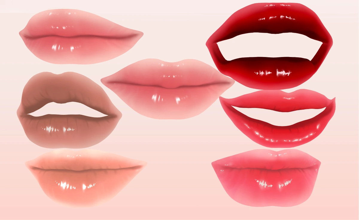 Attractive lips 3D material - 01 Basic lips
