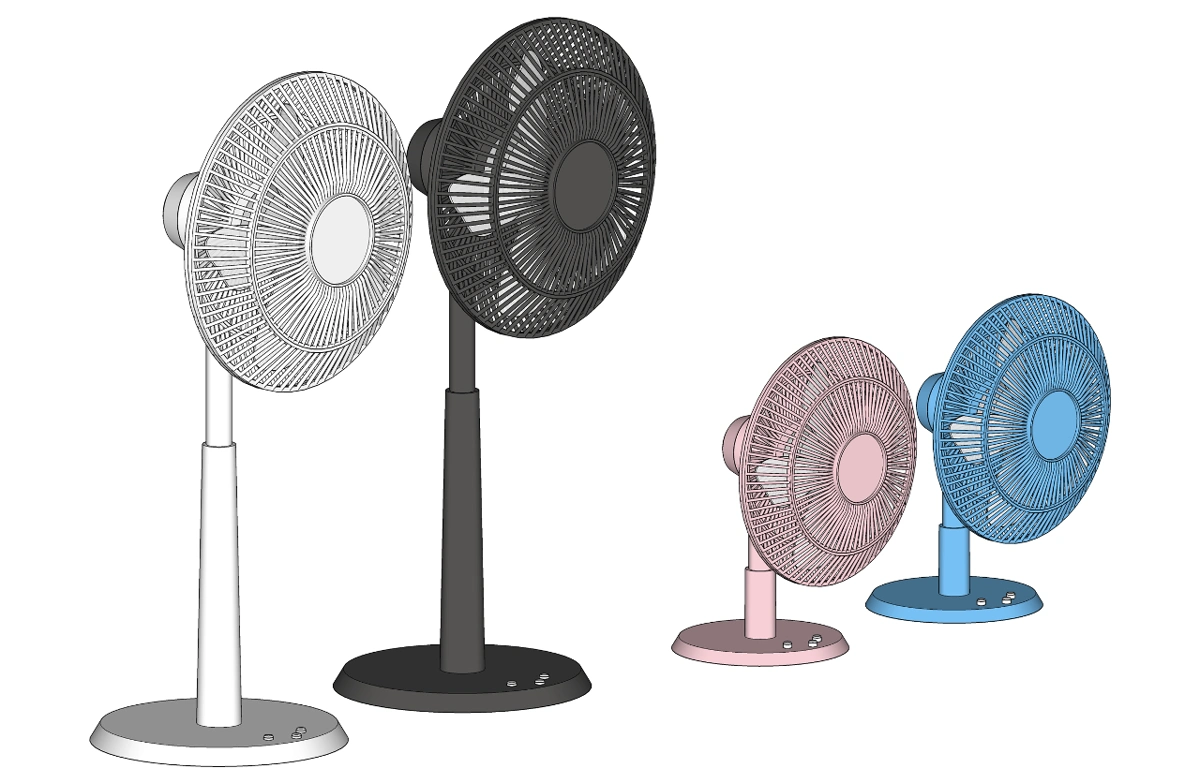 3D fan and a tabletop fan