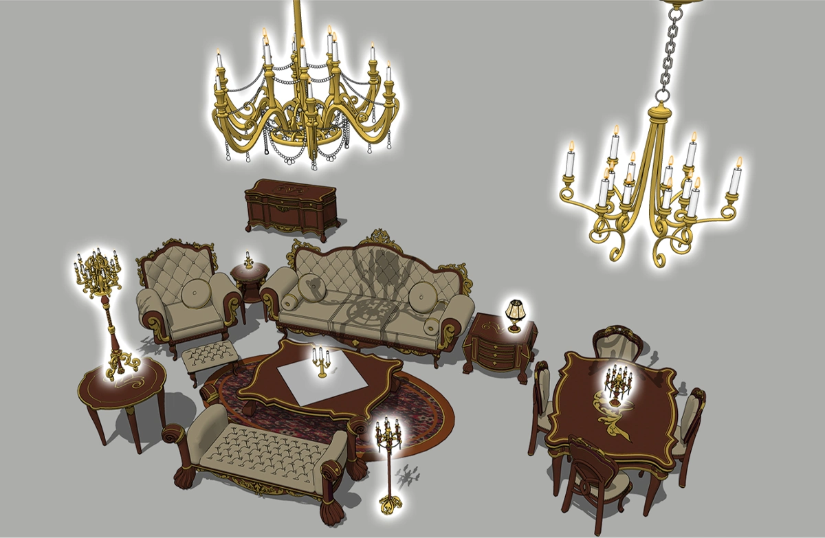 Medieval Fantasy Props - Lighting Fancy Type