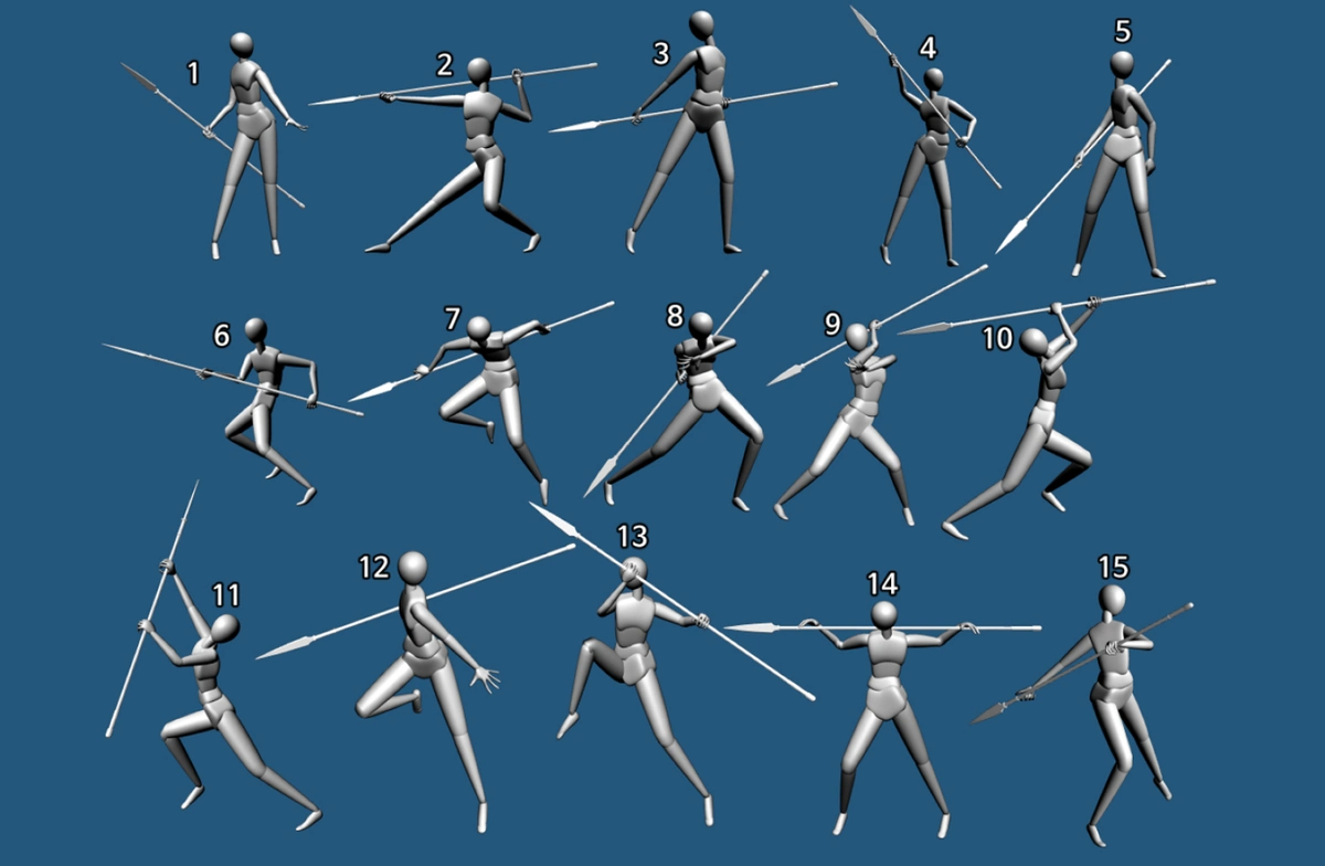 Clip Studio Fantasy Action Pose - 13 Spear