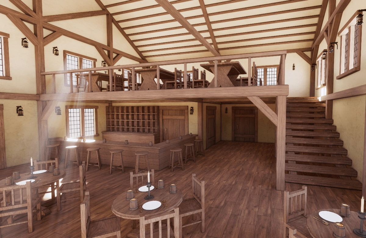 Medieval Style Bar + Bedroom