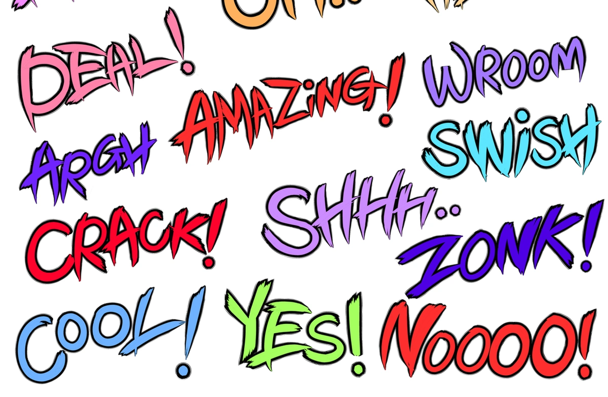 Four types of Comics sound effects