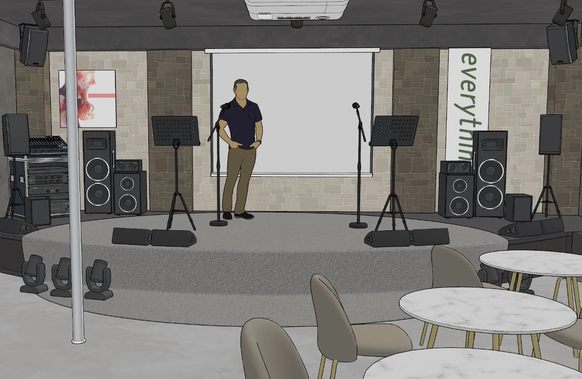 Small music bar interior