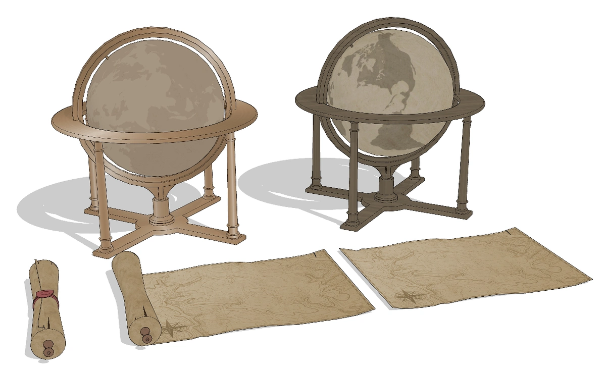 Fantasy props - maps & globes