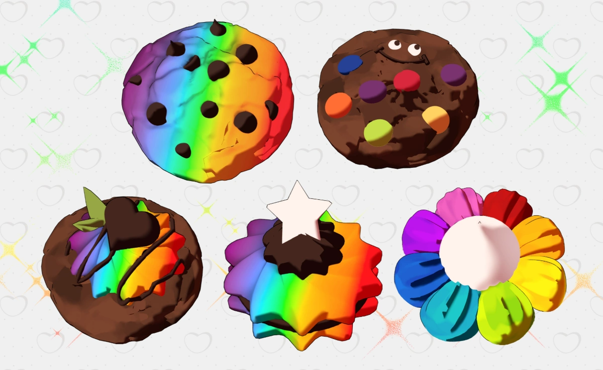 [Clip studio/3D] The most gorgeous one! Rainbow Cookies