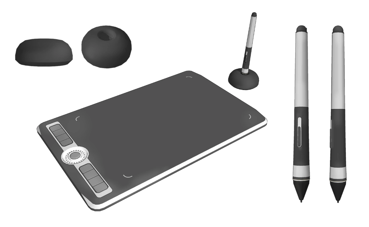 Tablet and pens