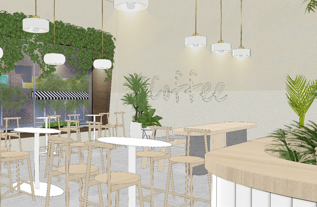 [Café] Simple cafe with modern ivory