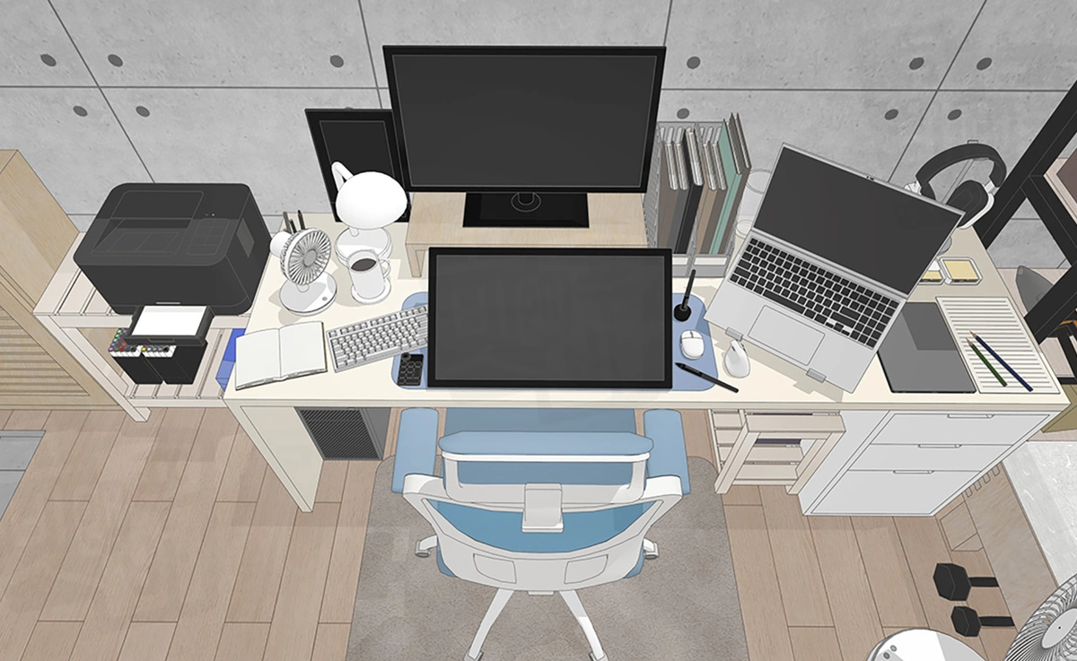 One-Room Artist Studio-Style Background