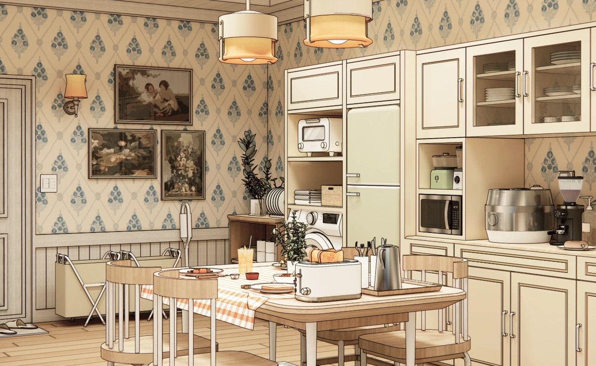 [Resident background set] - Antique studio