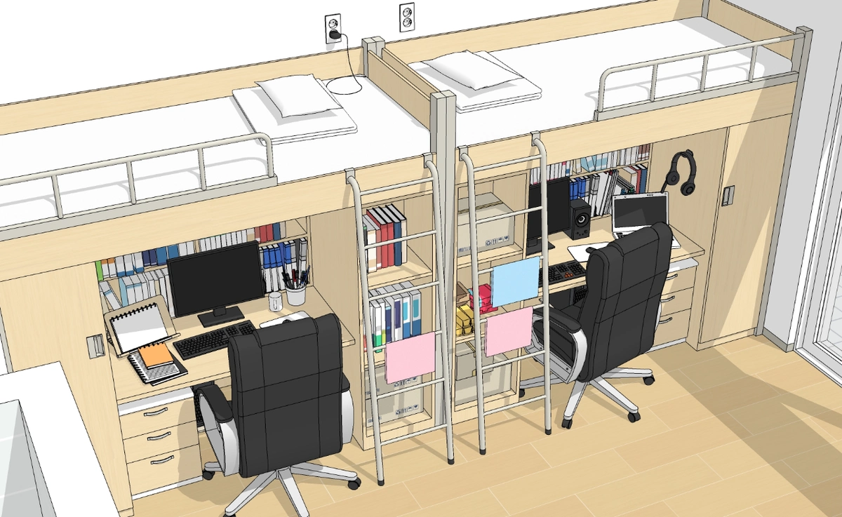 Inside of university dormitory