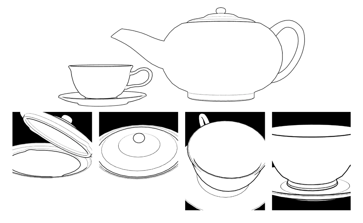 Simple basic tea set with wire