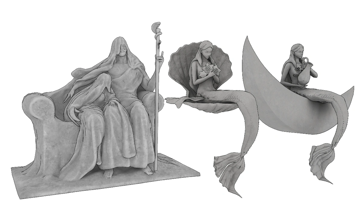 Statues - Three Sitting Statues