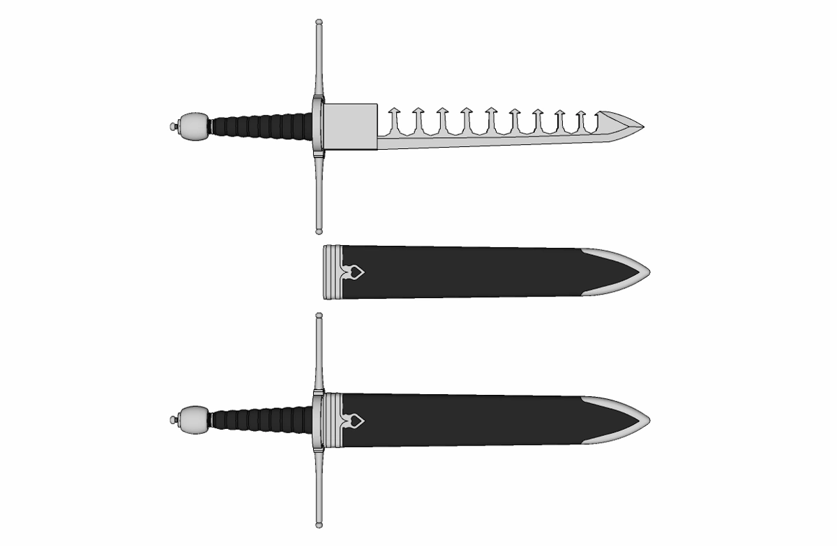 3D Weapons - Sword Breaker (European Dagger)