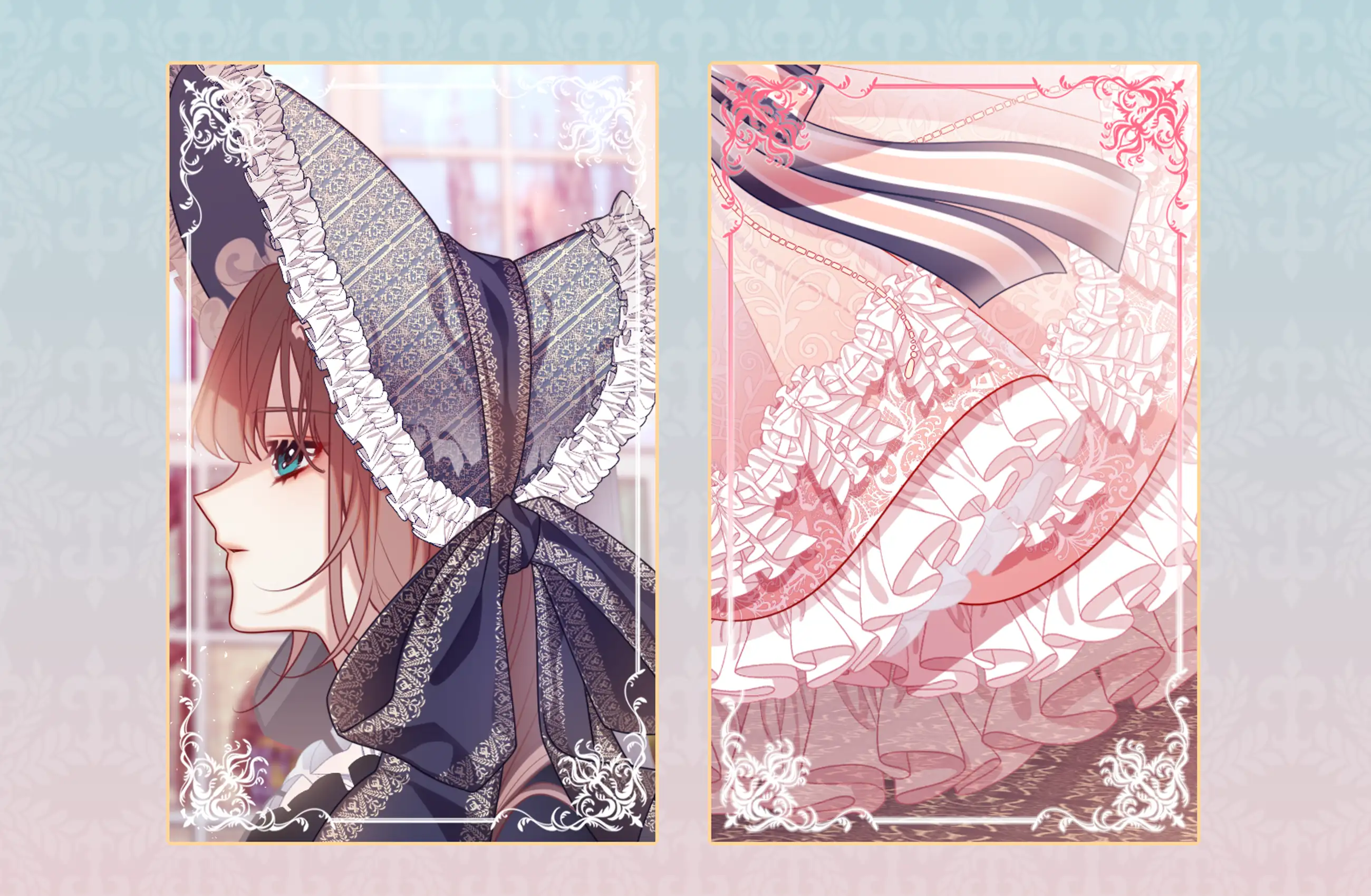 a collection of frill lace materials