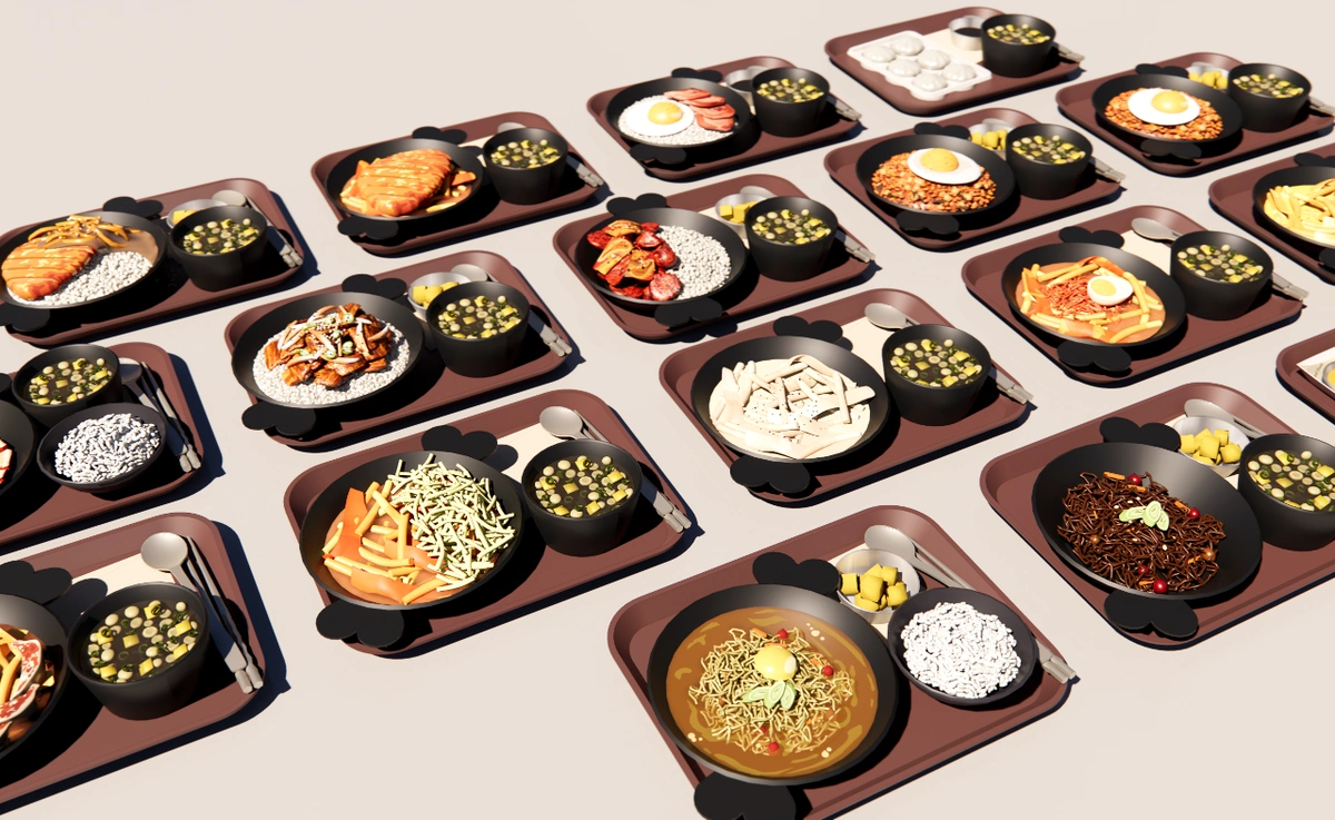 Collection of 17 kinds of PC room food (video)