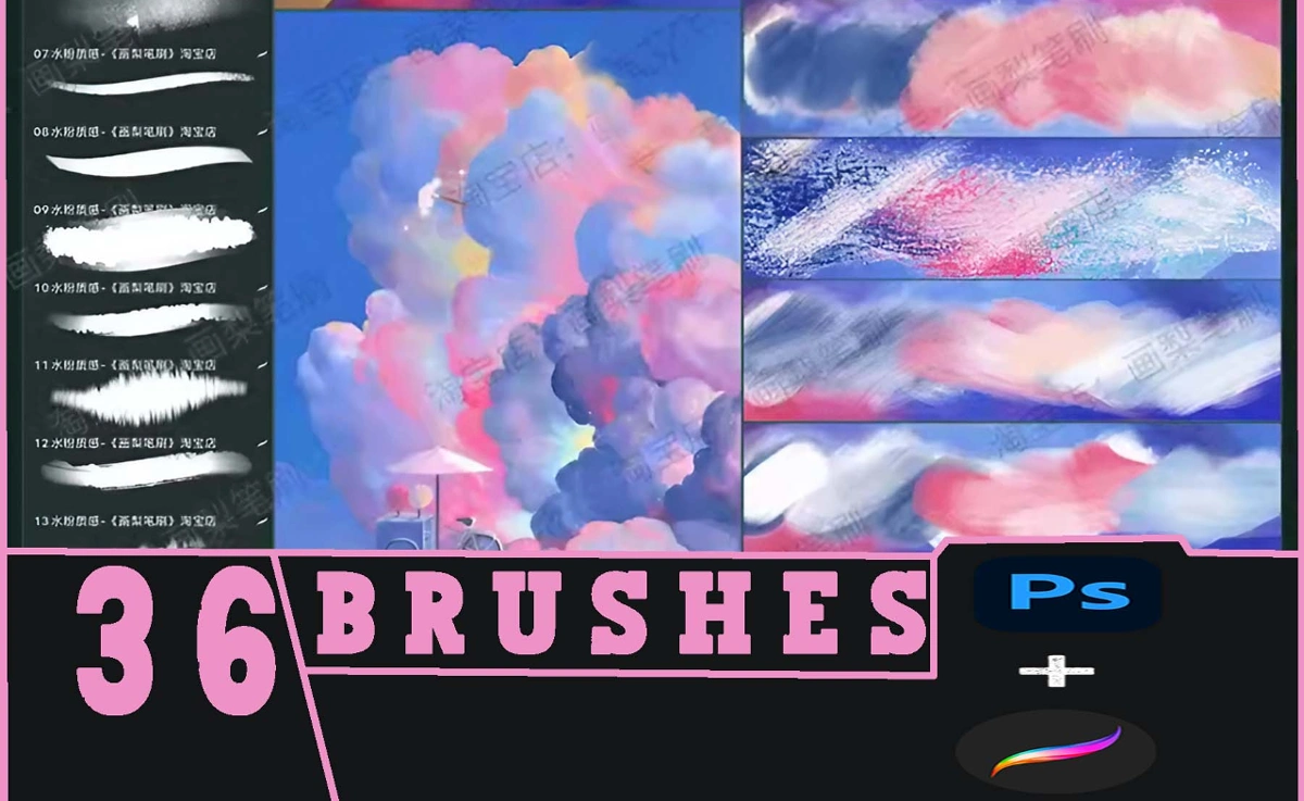 gouache, procreate acrylic