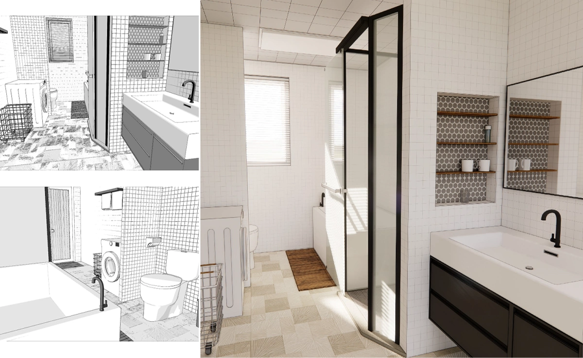 CSP 3D 현대 주택 화장실