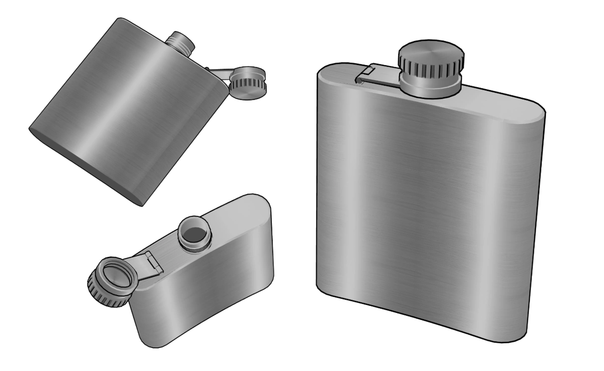 Portable liquor bottle (hip flask)