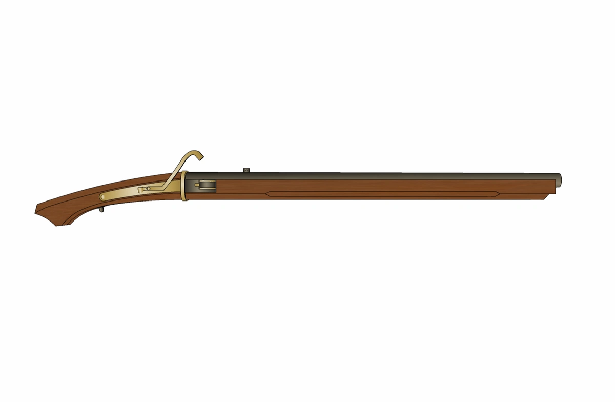 3D weapon - Seed gun Tanegashimaju (Japanese injection weapon, gun)