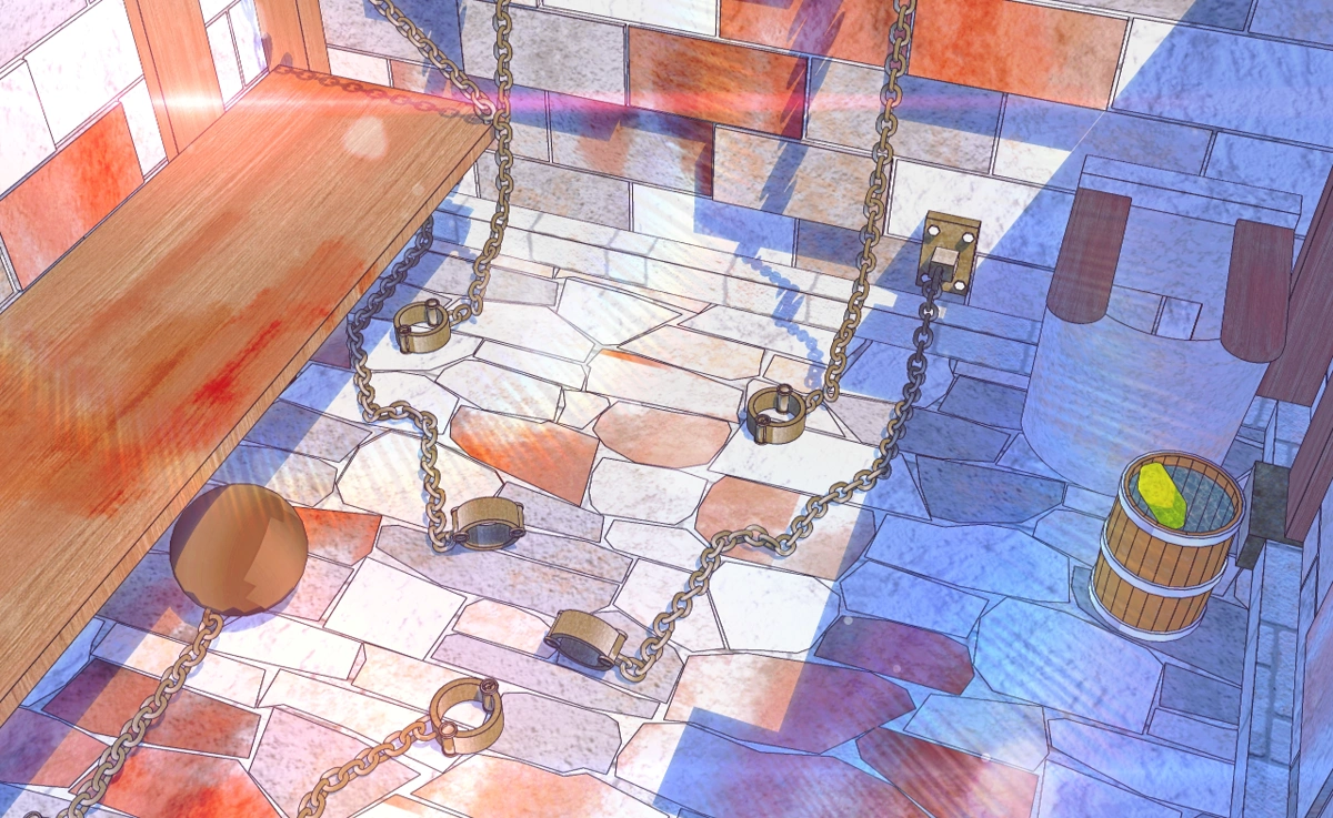 Webtoon background Fantasy prison corridor