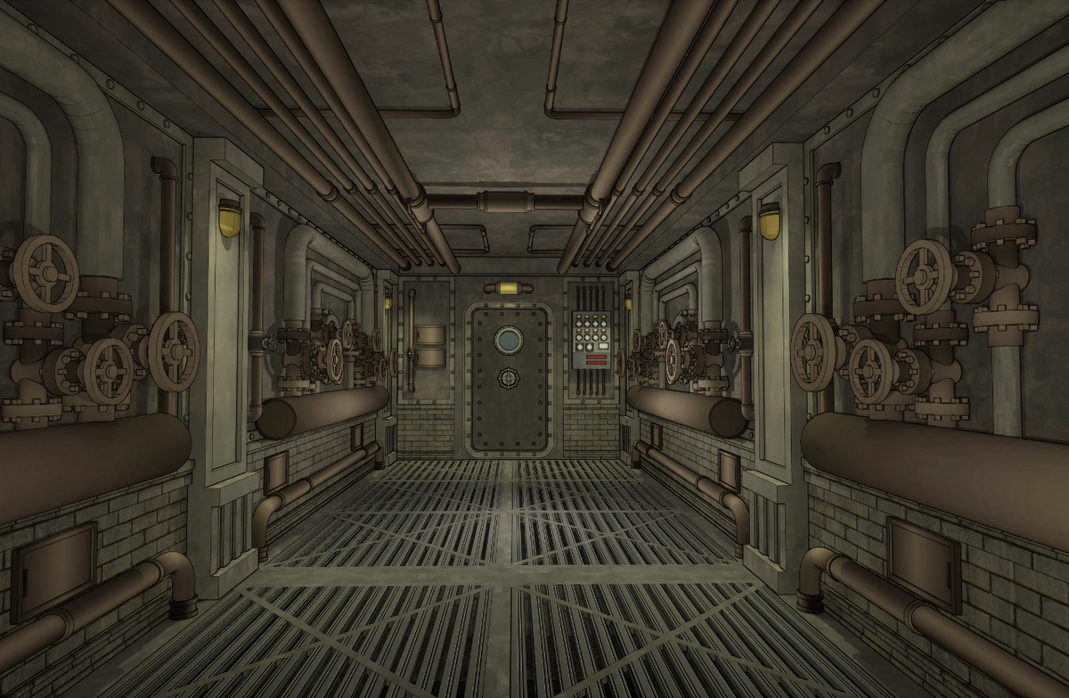 SF, Steampunk - Machine Room Corridor