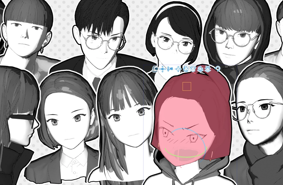 Head + Props + Hair + Clothes + Face