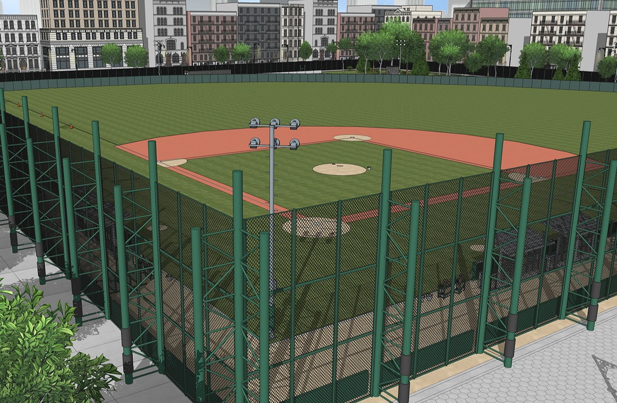 Baseball Park with Four Seasons