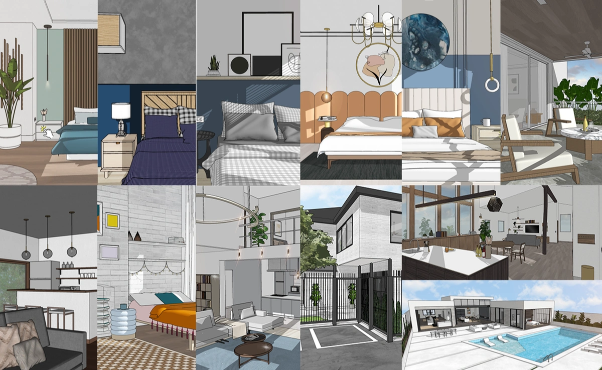 15 Set Residential Backgrounds