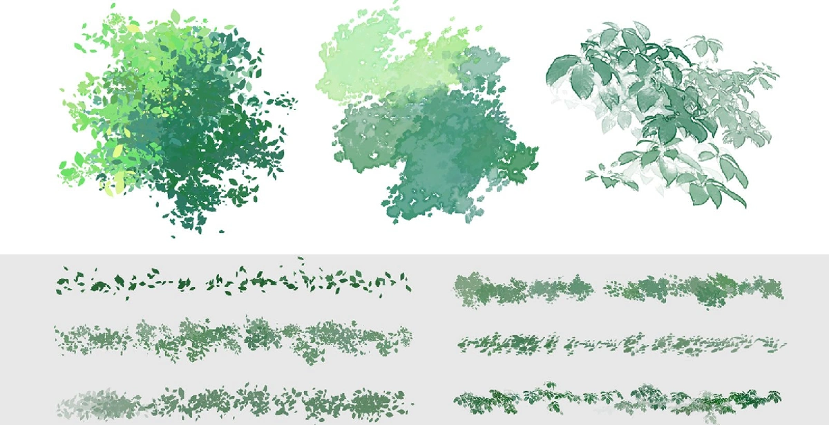 Basic Leaf and Bush Brush (8 Types)