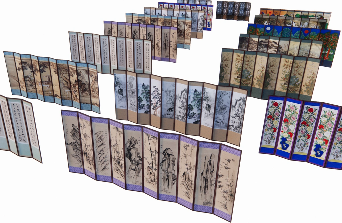 [History Props] Set of 7 types of old furniture and indoor and outdoor ...