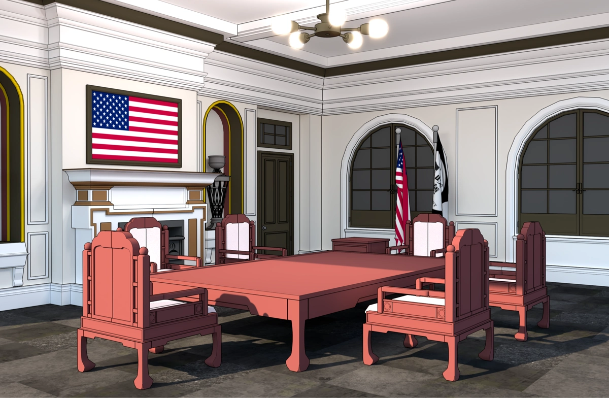 Reception Room for the U.S. Military Government