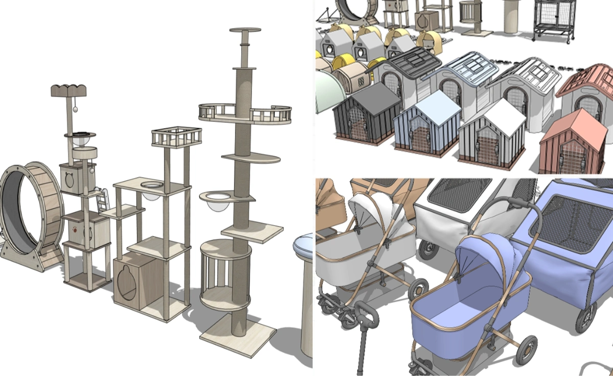 80 kinds of dog/cat supplies (sketchup + clip studio)