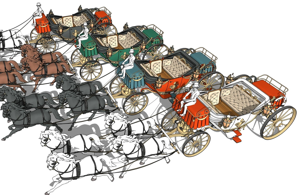 High-Quality Royal Open Carriage (4 colors)